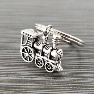 Train Keychain Custom Gift Silver Keychain 3D Train Key Chain Initial ...