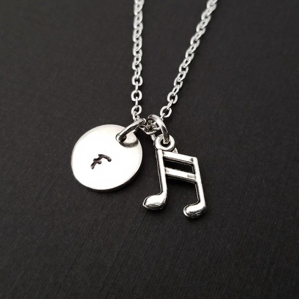 Music Note Necklace - Etsy