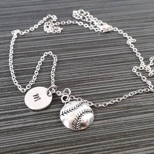 Silver Baseball Necklace - Baseball Charm Necklace - Personalized ...