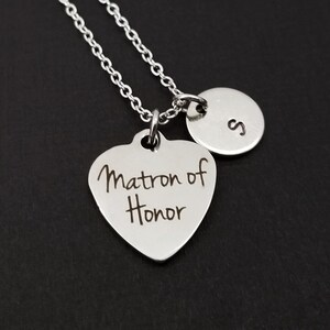 Matron of Honor Necklace Matron of Honor Charm Necklace Personalized ...