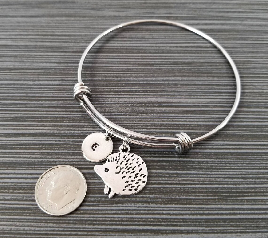 Hedgehog Bangle - Hedgehog Charm Bracelet - Expandable Bangle - Charm ...