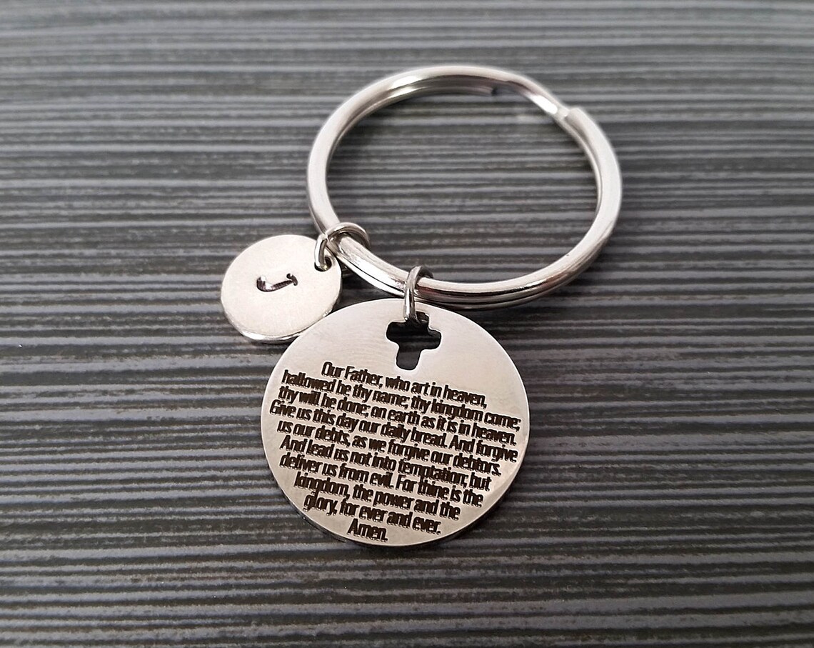 Lord's Prayer Keychain - Our Father Who Art in Heaven Keychain - Custom ...