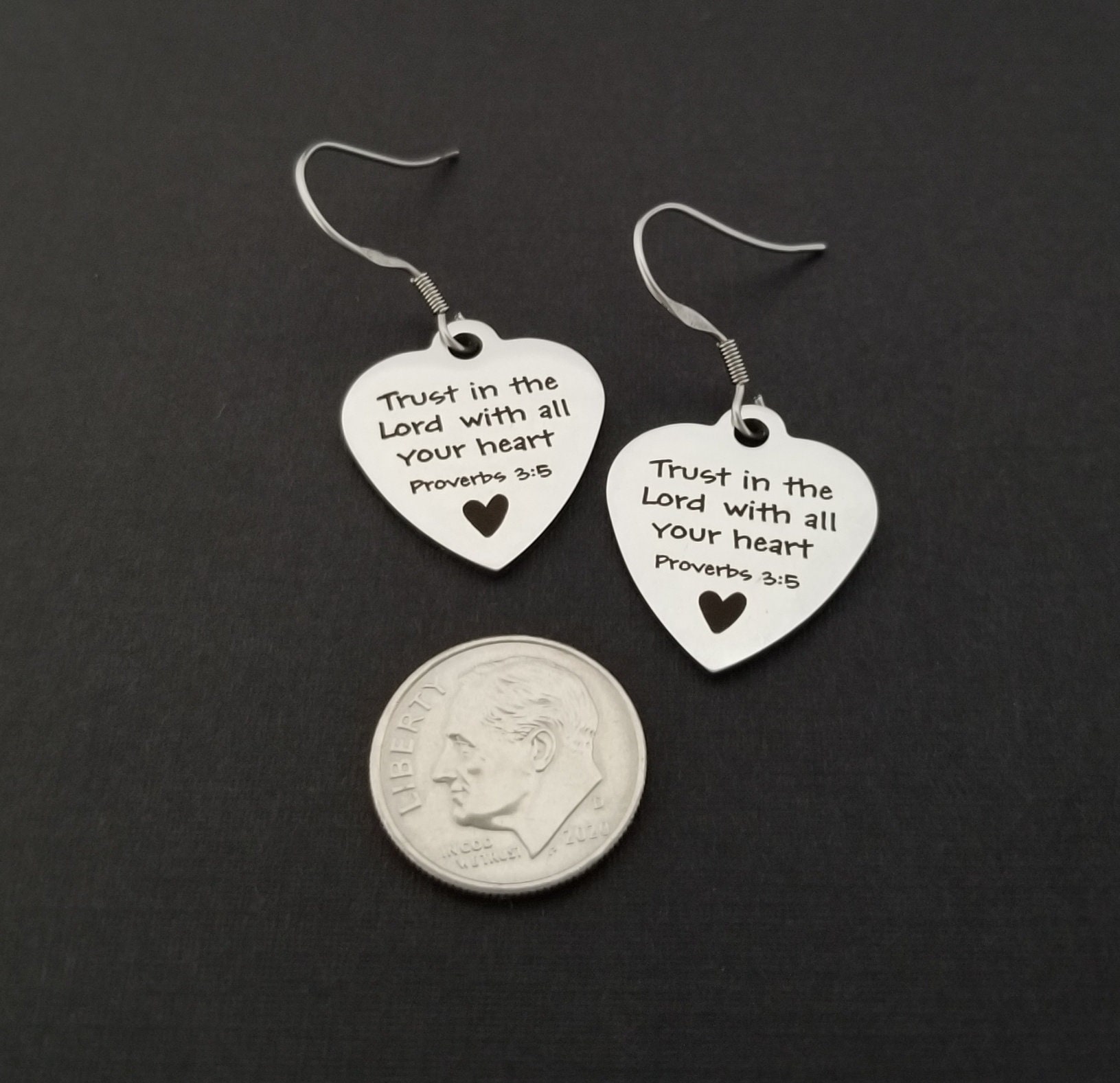 Trust In the Lord Earrings Bible Verse Earrings French Hook | Etsy