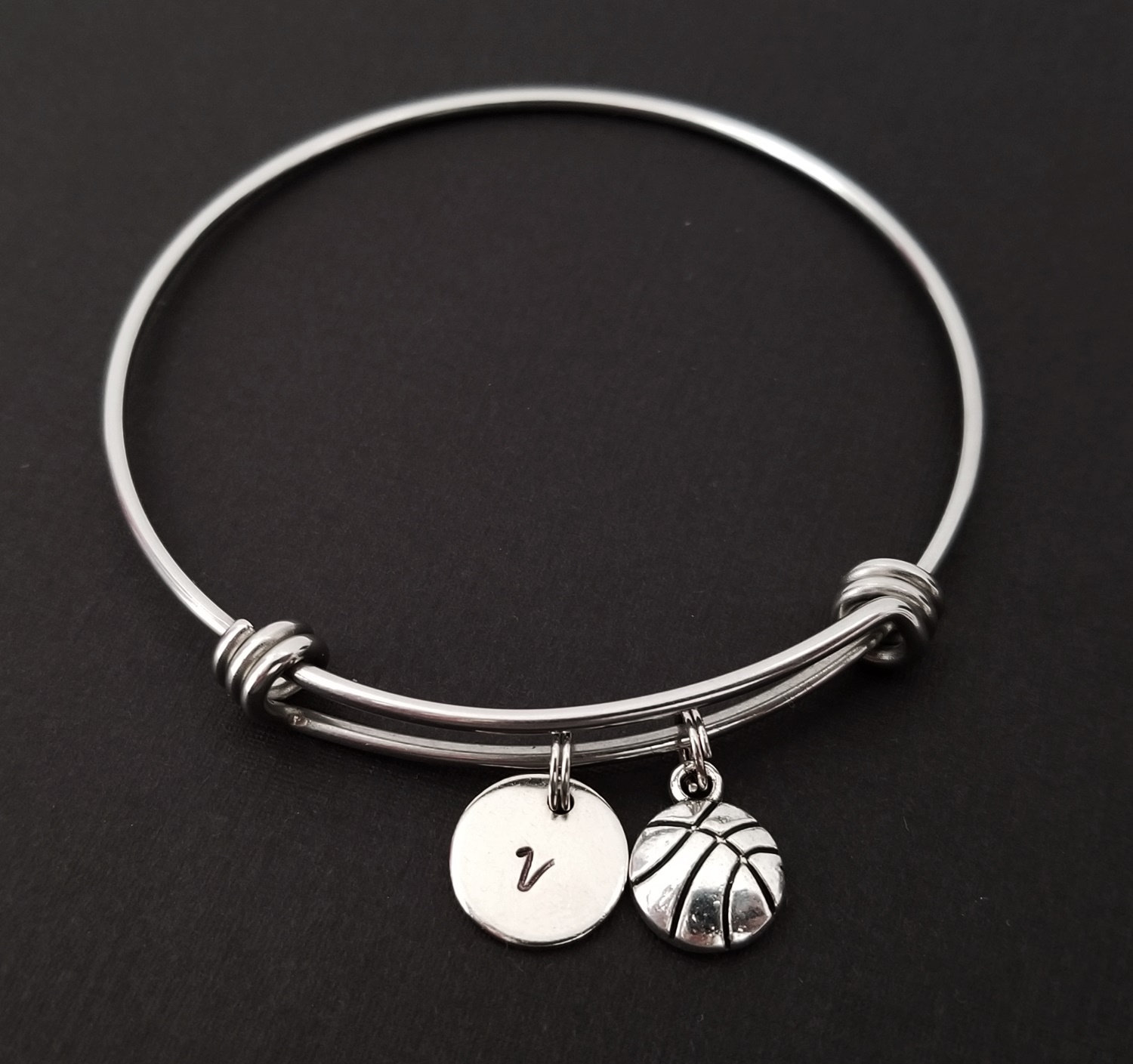 Basketball Bracelet Expandable Bangle Basketball Charm | Etsy