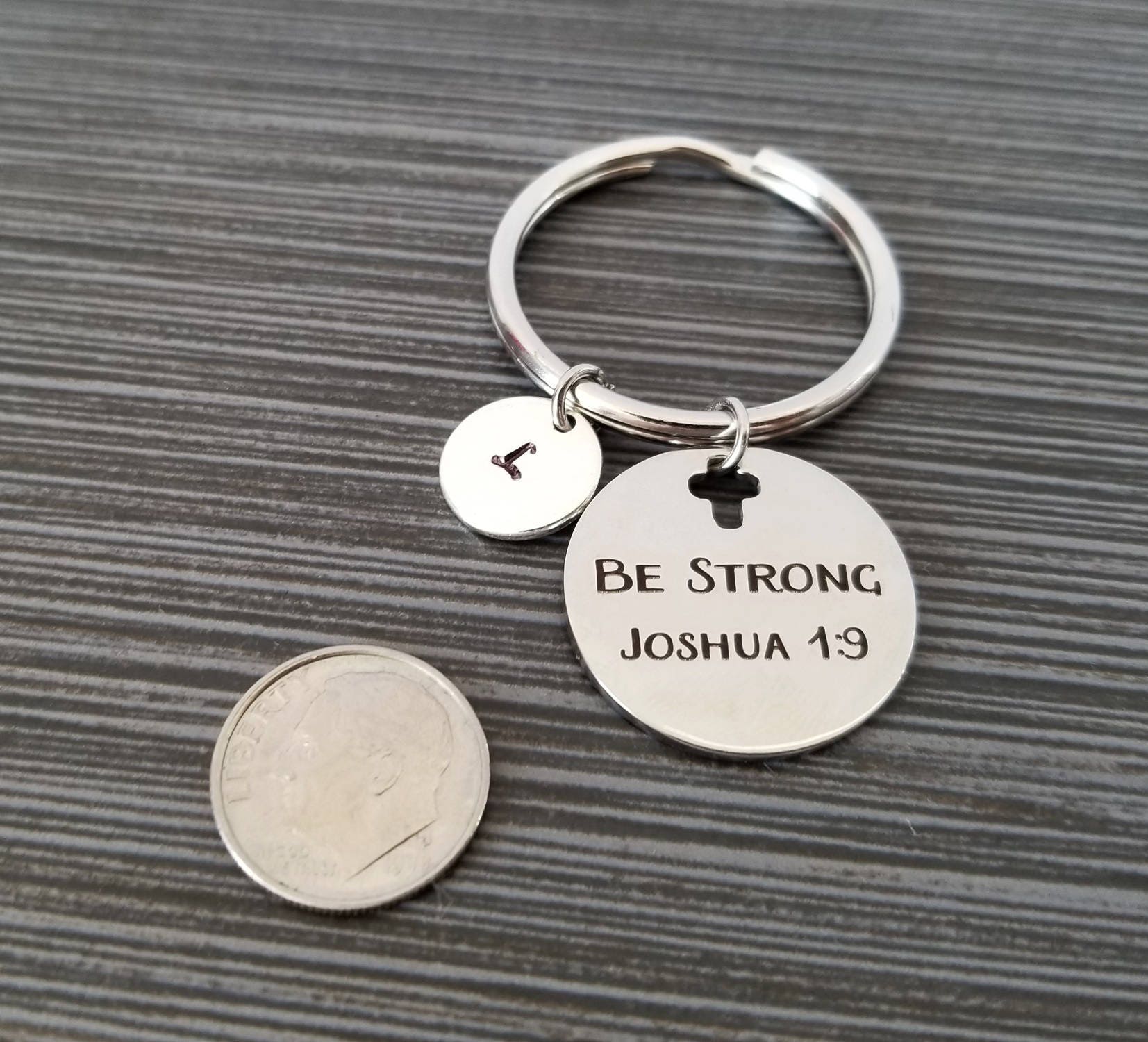 Joshua 1:9 Keychain Be Strong Keychain Custom Gift Bible | Etsy