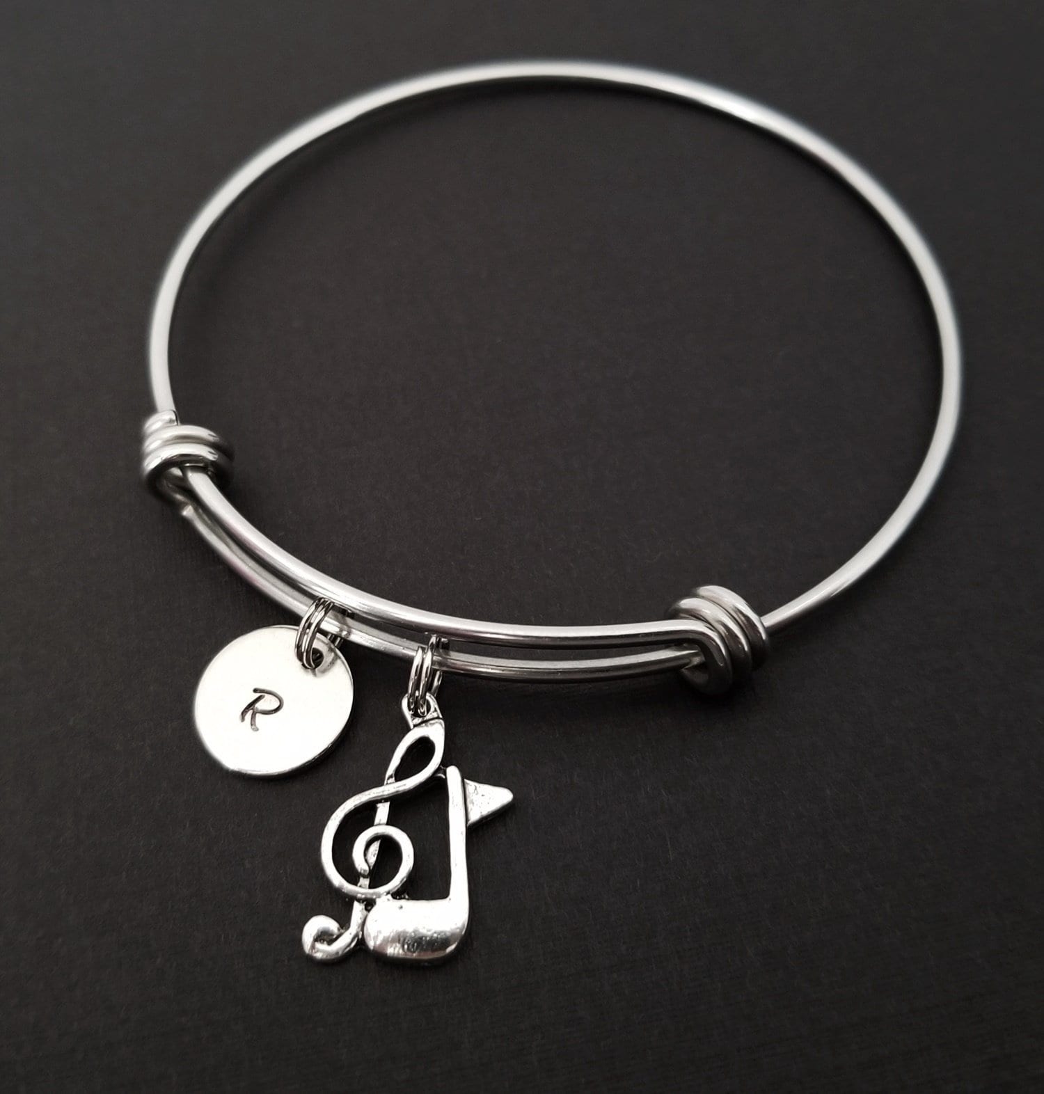 Silver Music Note Bracelet Treble Clef Bracelet - Etsy