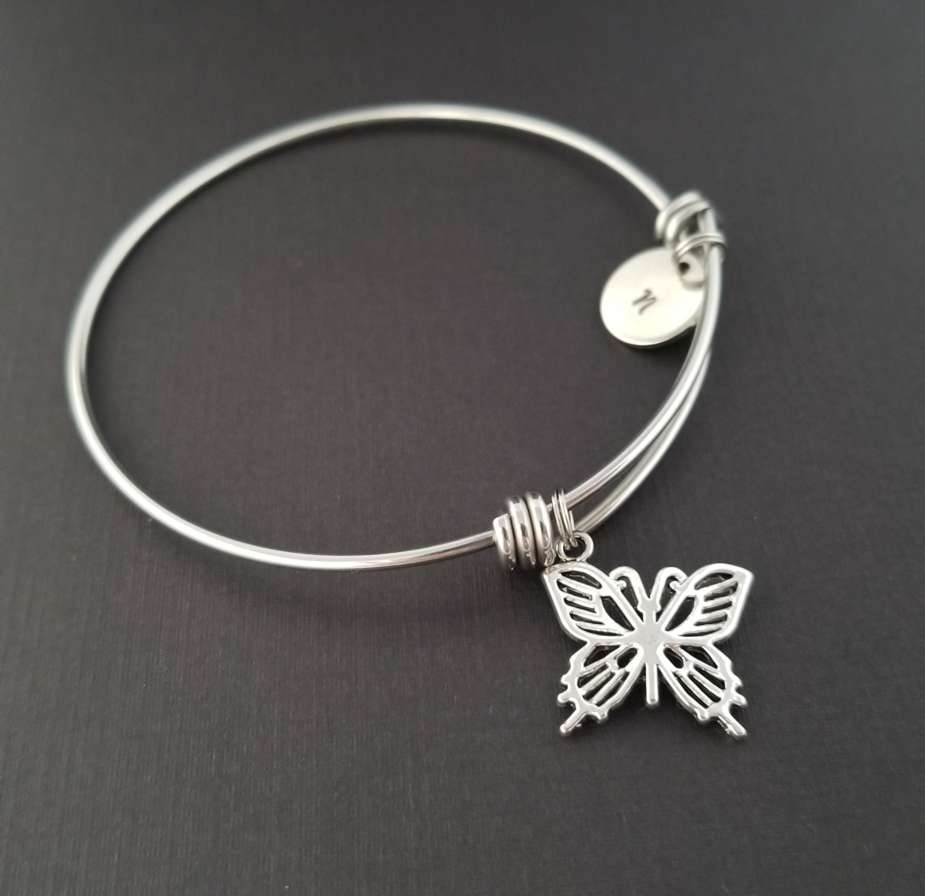 Butterfly Bangle Butterfly Charm Bracelet Expandable - Etsy