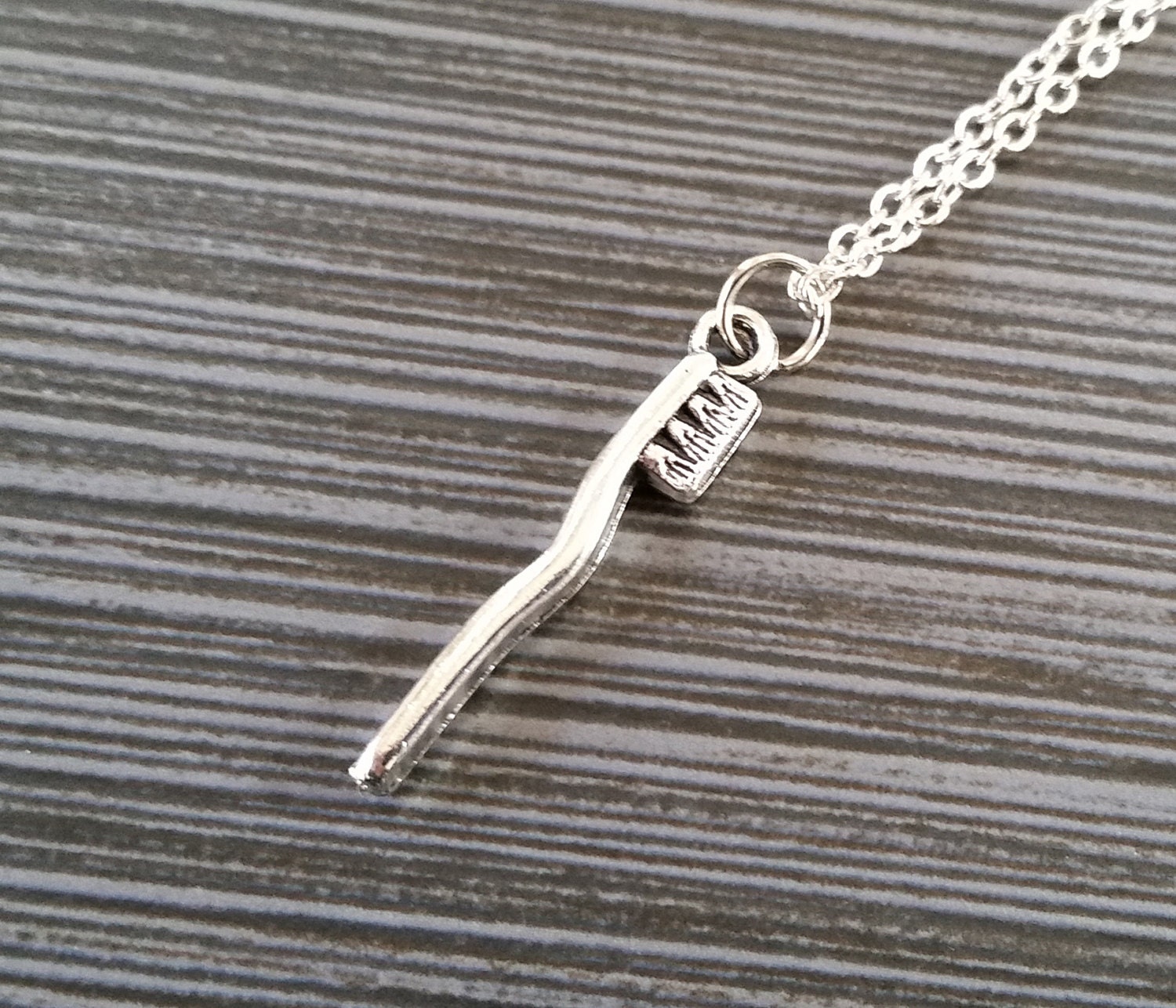 Silver Toothrush Necklace Dental Assistant Necklace | Etsy