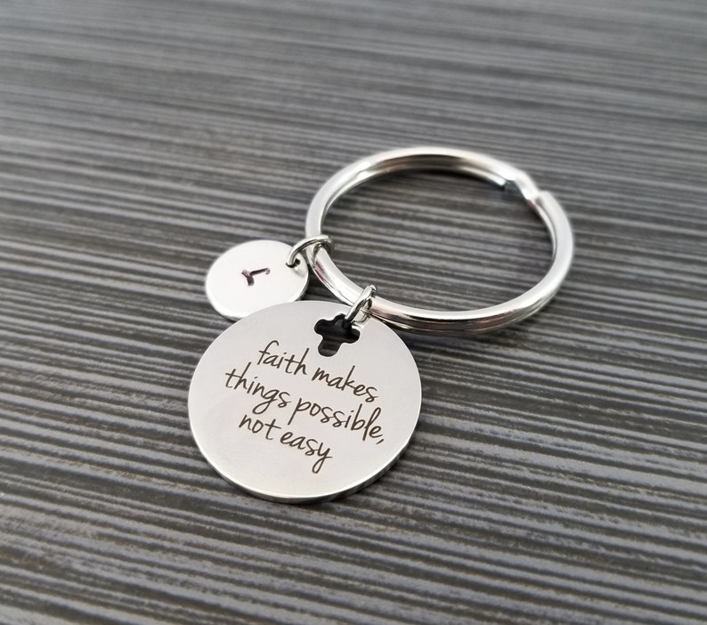 Faith Makes Things Possible Keychain Faith Keychain Custom - Etsy