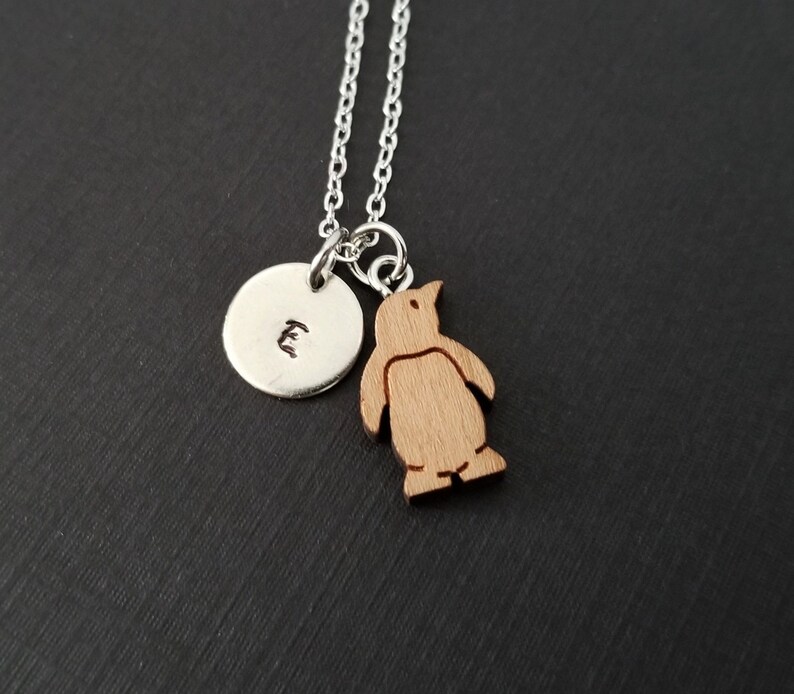 Wooden Penguin Necklace Wood Penguin Charm Necklace | Etsy