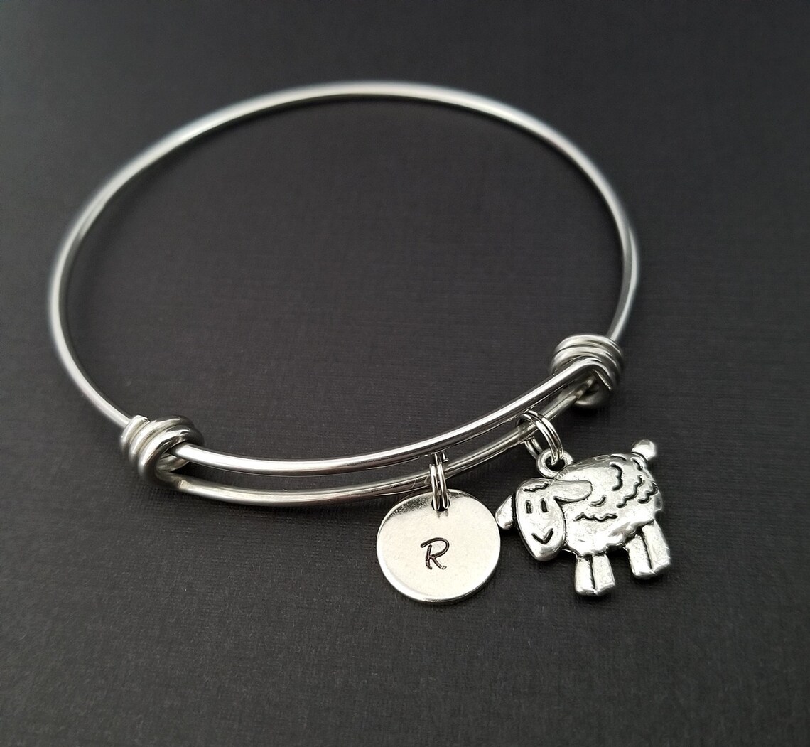 Sheep Bangle Sheep Charm Bracelet Expandable Bangle - Etsy