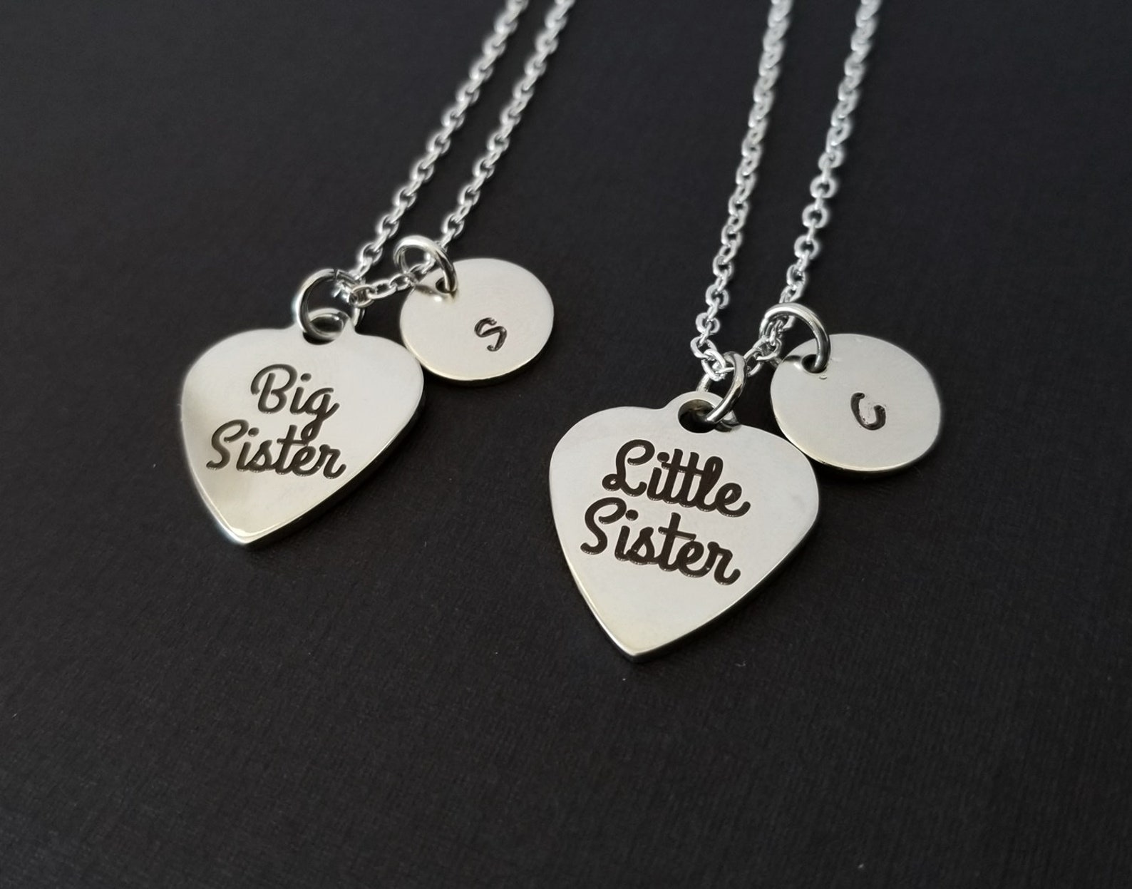 Two Sister Necklaces Big Sister Necklace Little Sister | Etsy