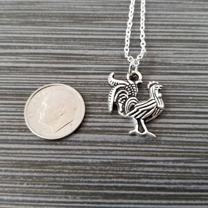 Silver Rooster Necklace Chicken Charm Pendant Personalized - Etsy