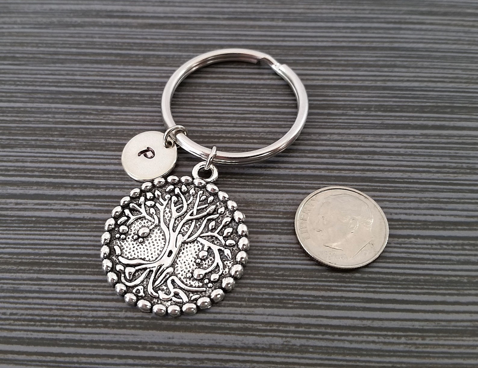 Tree of Life Keychain Custom Gift Silver Keychain Gift | Etsy