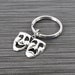 Silver Drama Keychain - Drama Key Chain - Comedy Tragedy Masks ...