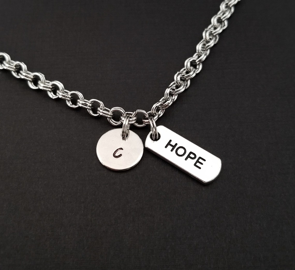 Hope Bracelet Inspirational Charm Bracelet Initial - Etsy