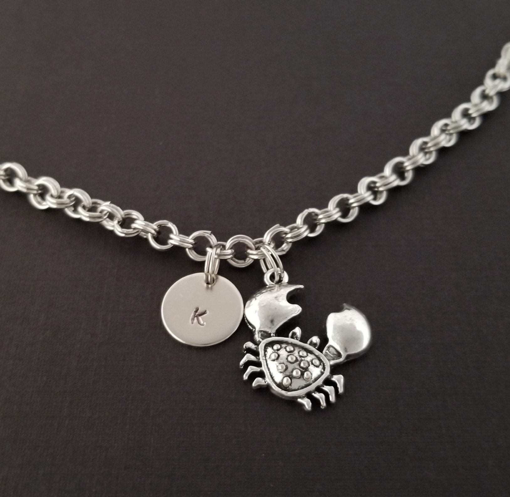 Crab Bracelet Crab Charm Bracelet Ocean Bracelet Charm - Etsy