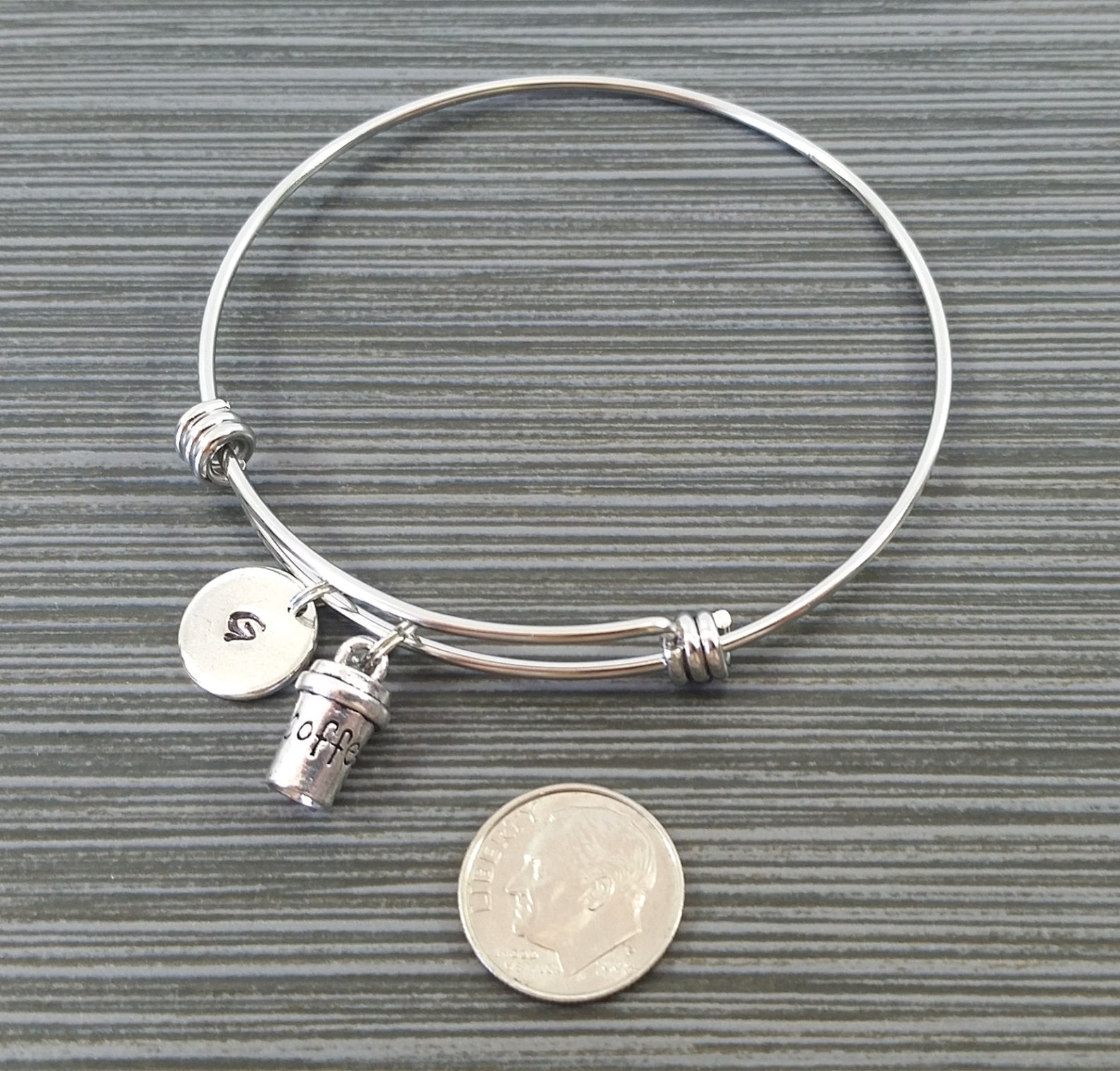 Coffee Cup Bangle Coffee Cup Charm Bracelet Expandable - Etsy