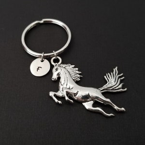 Silver Running Horse Keychain Custom Gift Silver Keychain Mom Gift ...