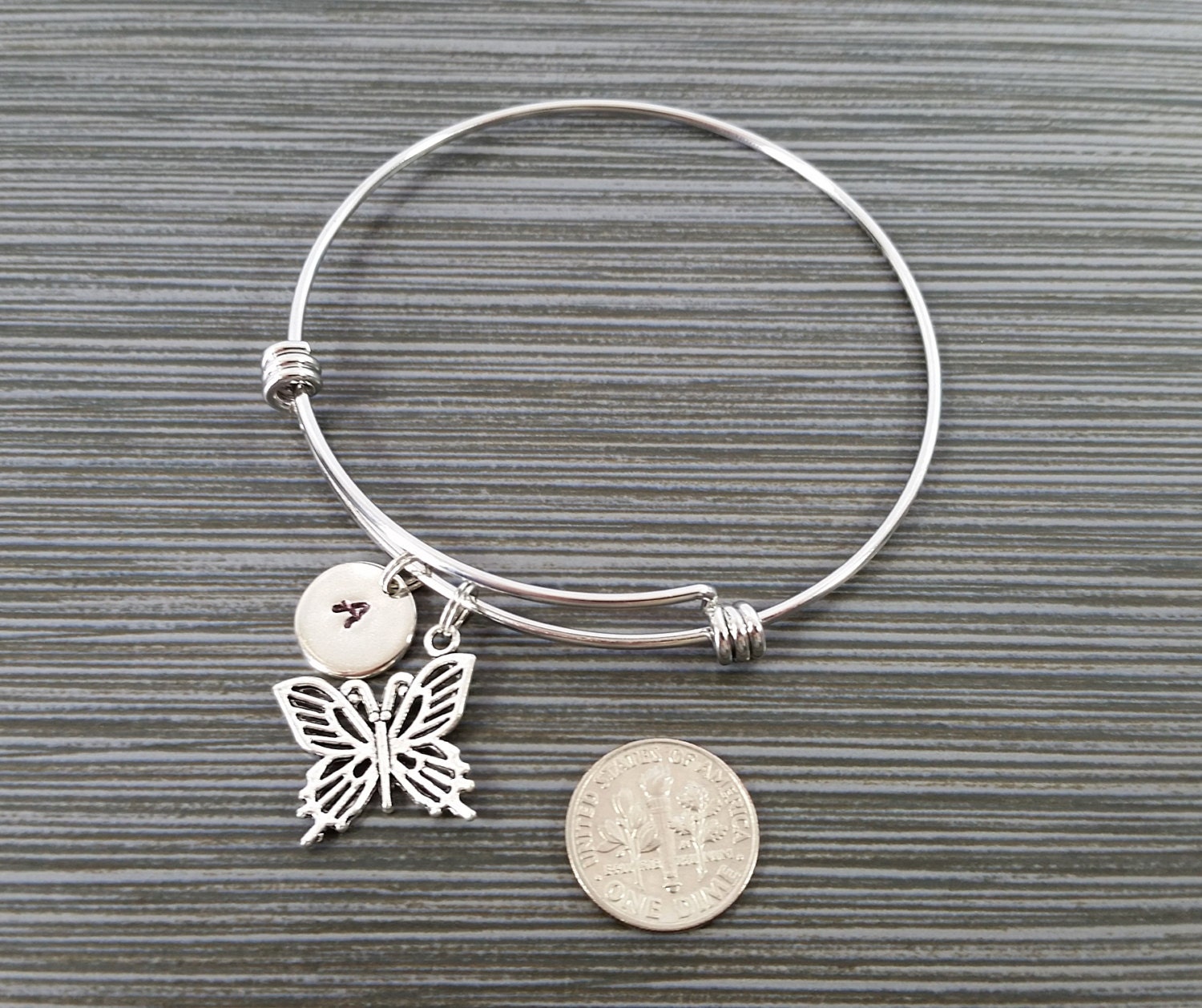 Butterfly Bangle Butterfly Charm Bracelet Expandable - Etsy