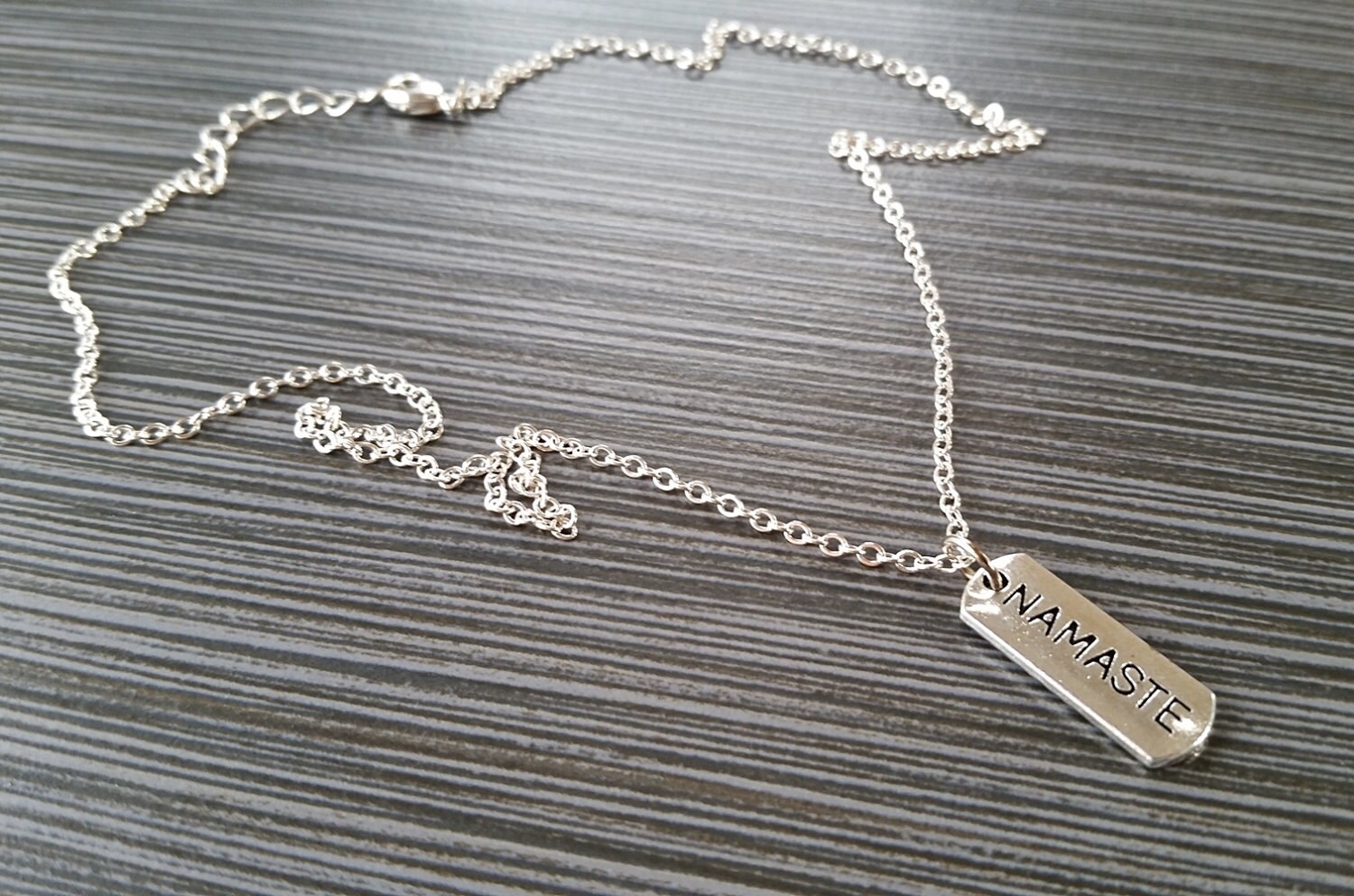 Silver Namaste Necklace - Inspirational Jewelry - Personalized Necklace ...