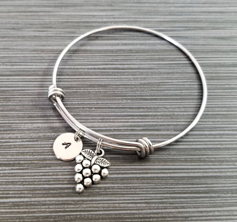 Grape Bracelet Bangle Fruit Charm Bracelet Expandable - Etsy