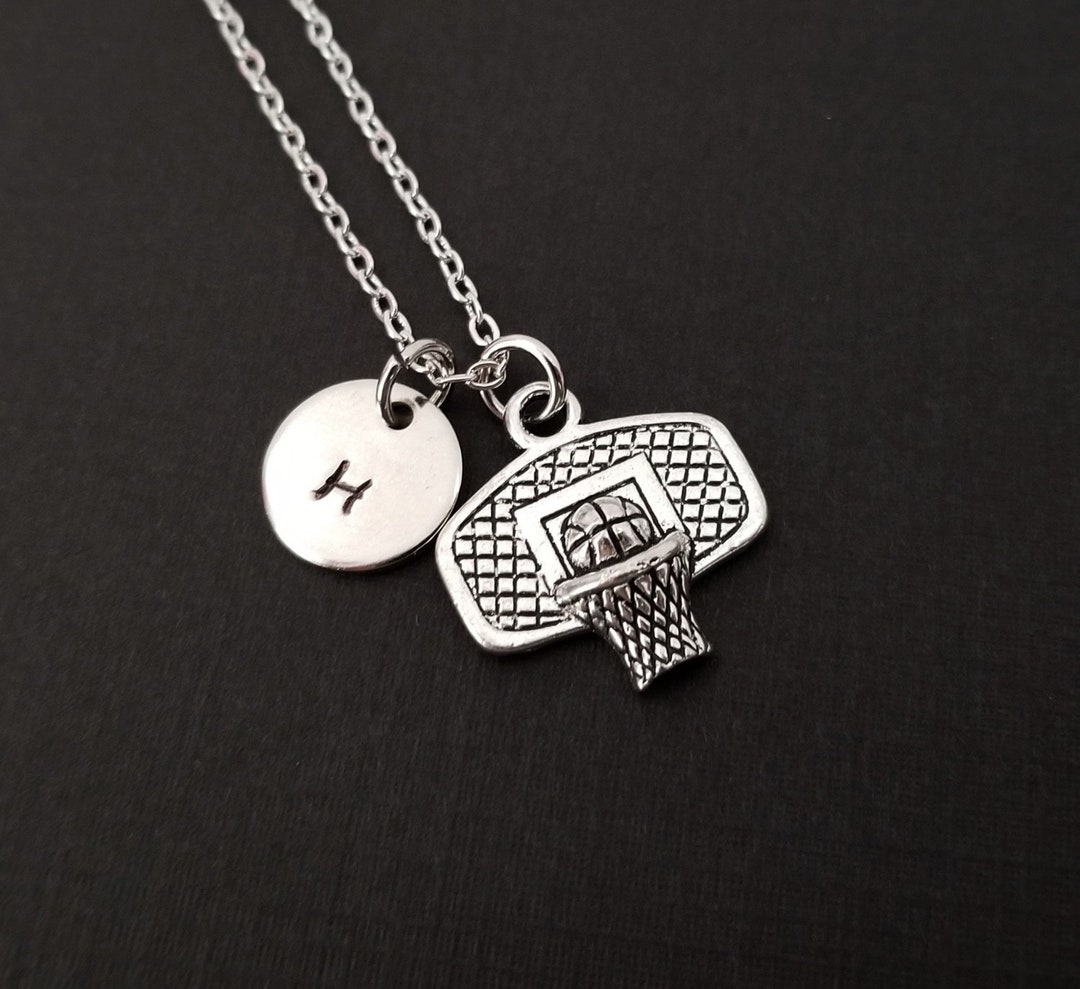 Silver Basketball Necklace - Basketball Necklace - Personalized ...