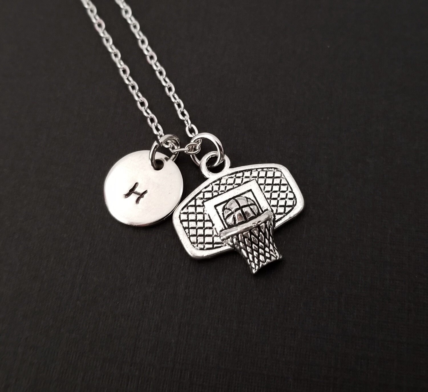 Silver Basketball Necklace - Basketball Necklace - Personalized ...
