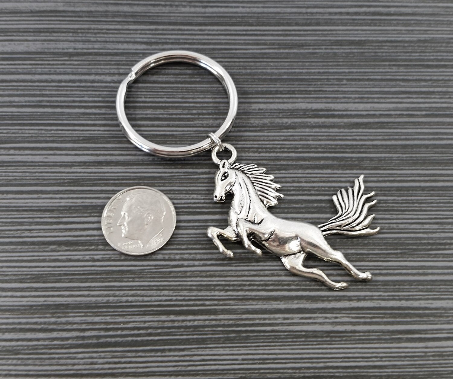 Silver Running Horse Keychain Custom Gift Silver Keychain | Etsy