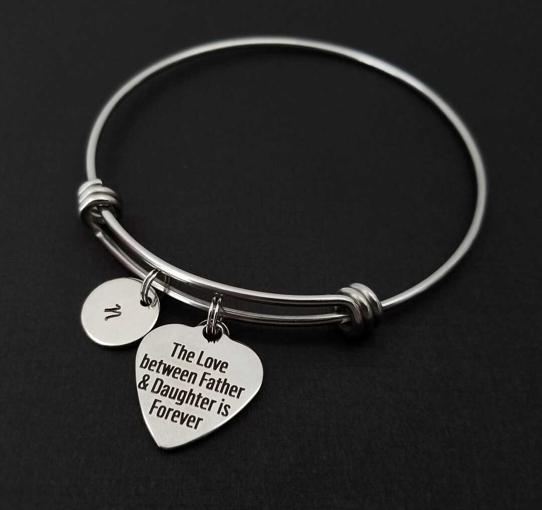 Father Daughter Bangle Daughter Charm Bracelet Expandable - Etsy