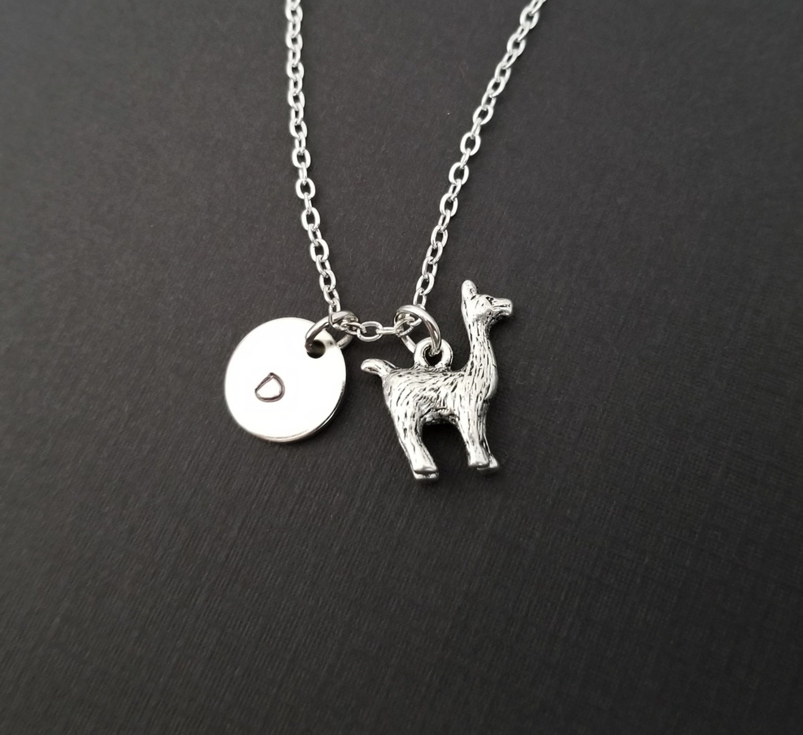 Silver Alpaca Necklace Alpaca Charm Necklace Personalized | Etsy