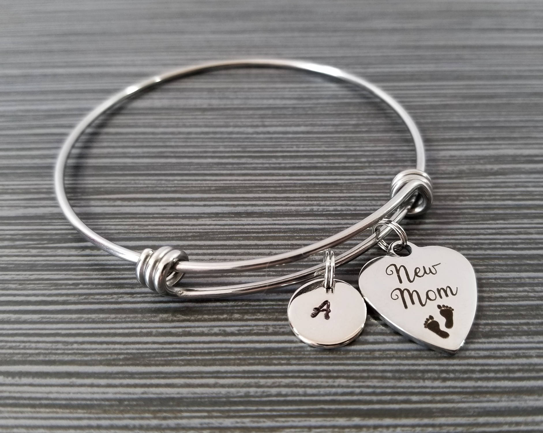 New Mom Bangle New Mother Bracelet Expandable Charm | Etsy