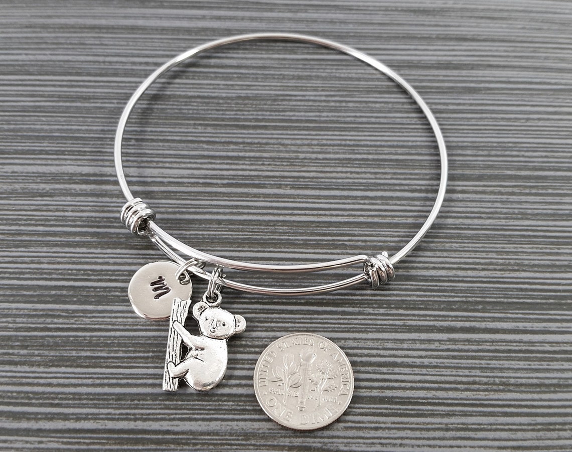 Koala Bangle Bracelet- Koala Charm Bracelet - Expandable Bangle - Charm ...
