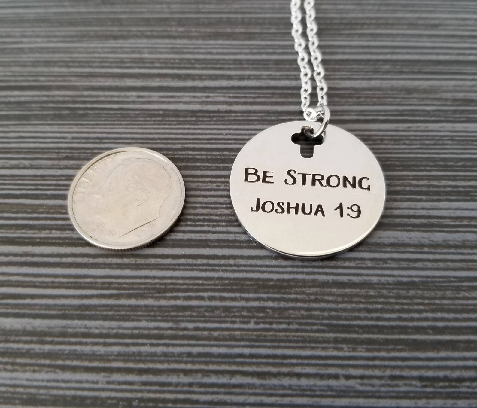 Joshua 1:9 Necklace Be Strong Necklace Religious Necklace - Etsy