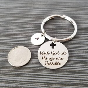 Custom Keychain Bible Verse Keychain Custom Gift With God All Things ...