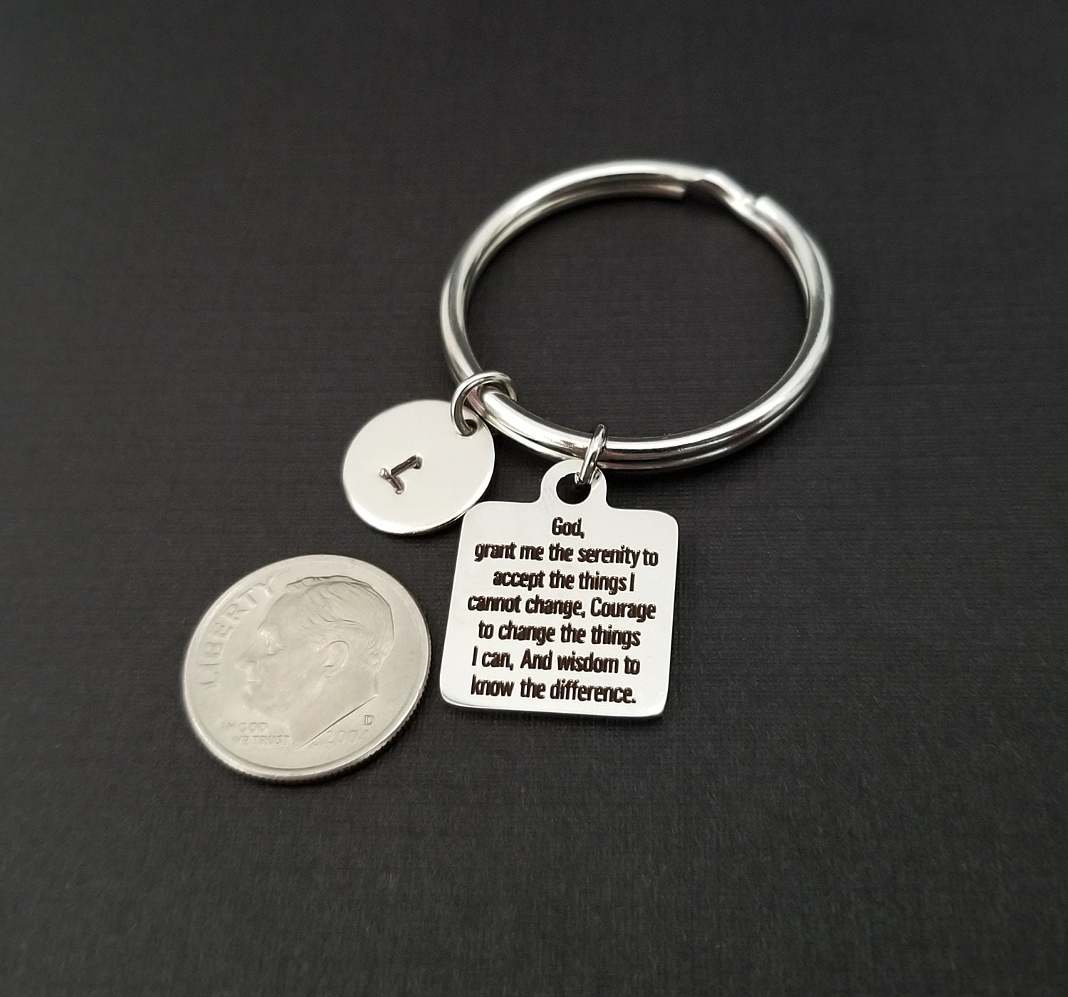 Serenity Prayer Keychain Serenity Keychain Custom Gift Al | Etsy