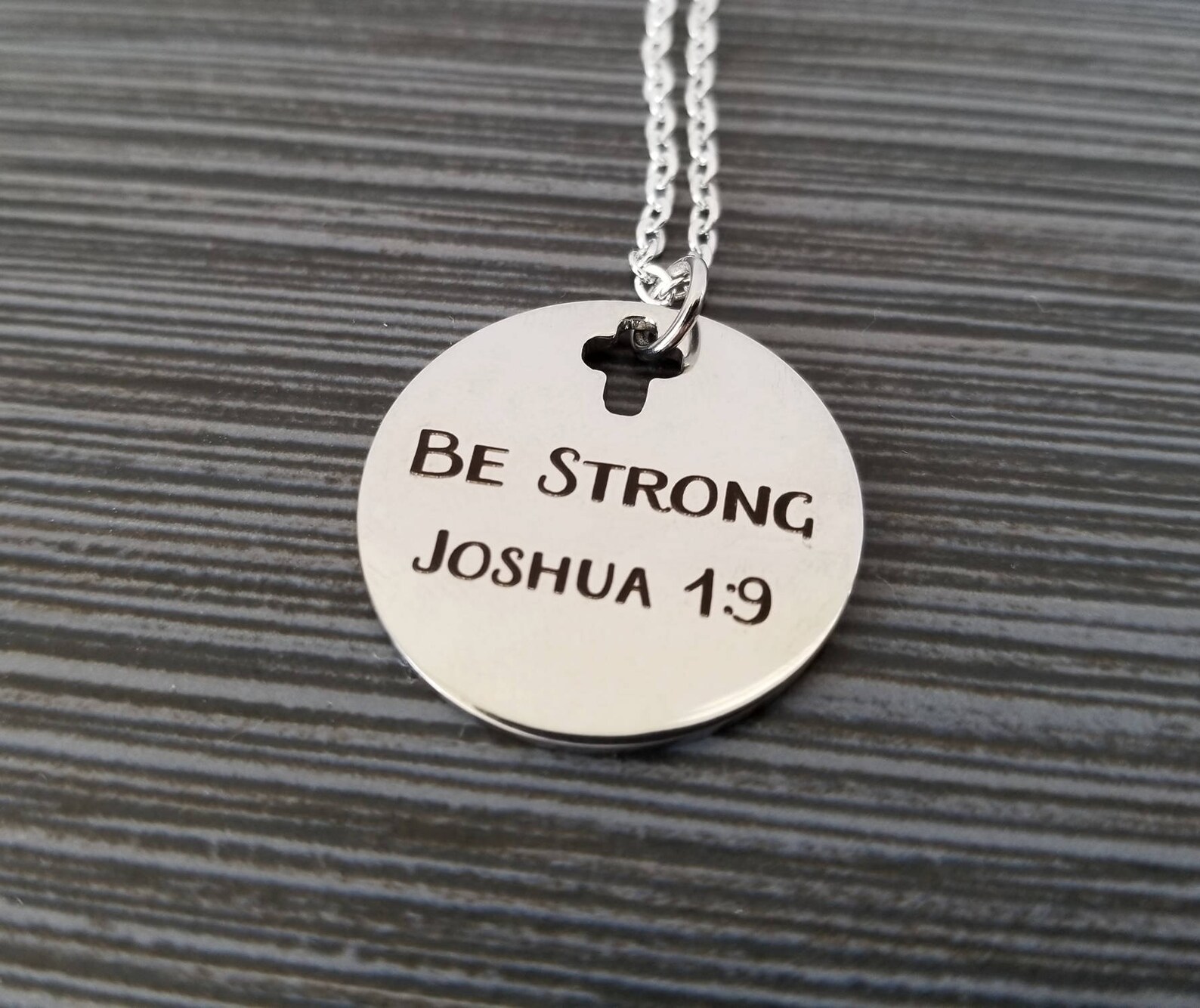 Joshua 1:9 Necklace Be Strong Necklace Religious Necklace - Etsy