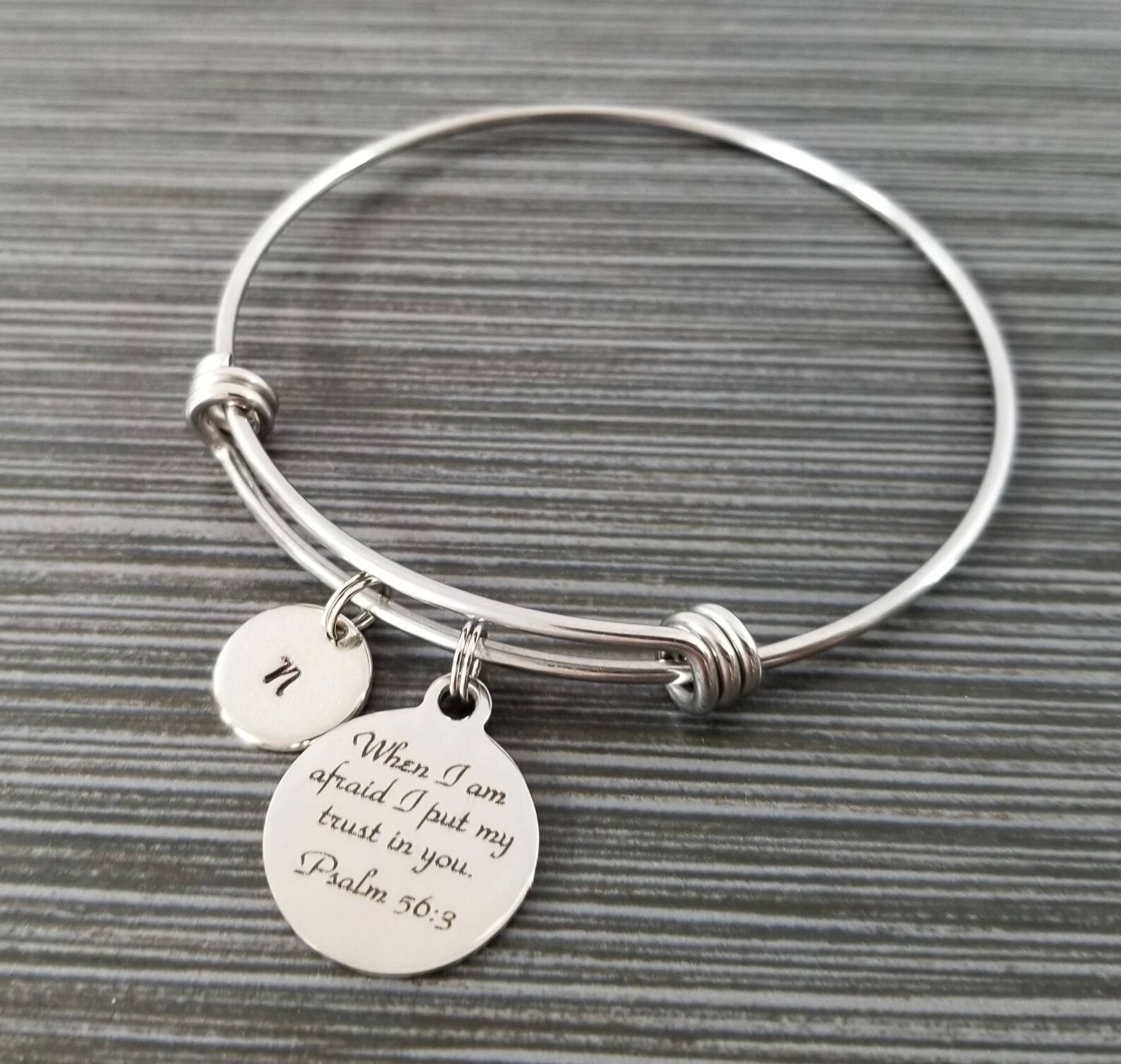 Trust in God Bracelet Christian Bangle Bible Verse Charm Bracelet ...