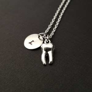 Silver Tooth Necklace - Dental Assistant Necklace - Personalized ...