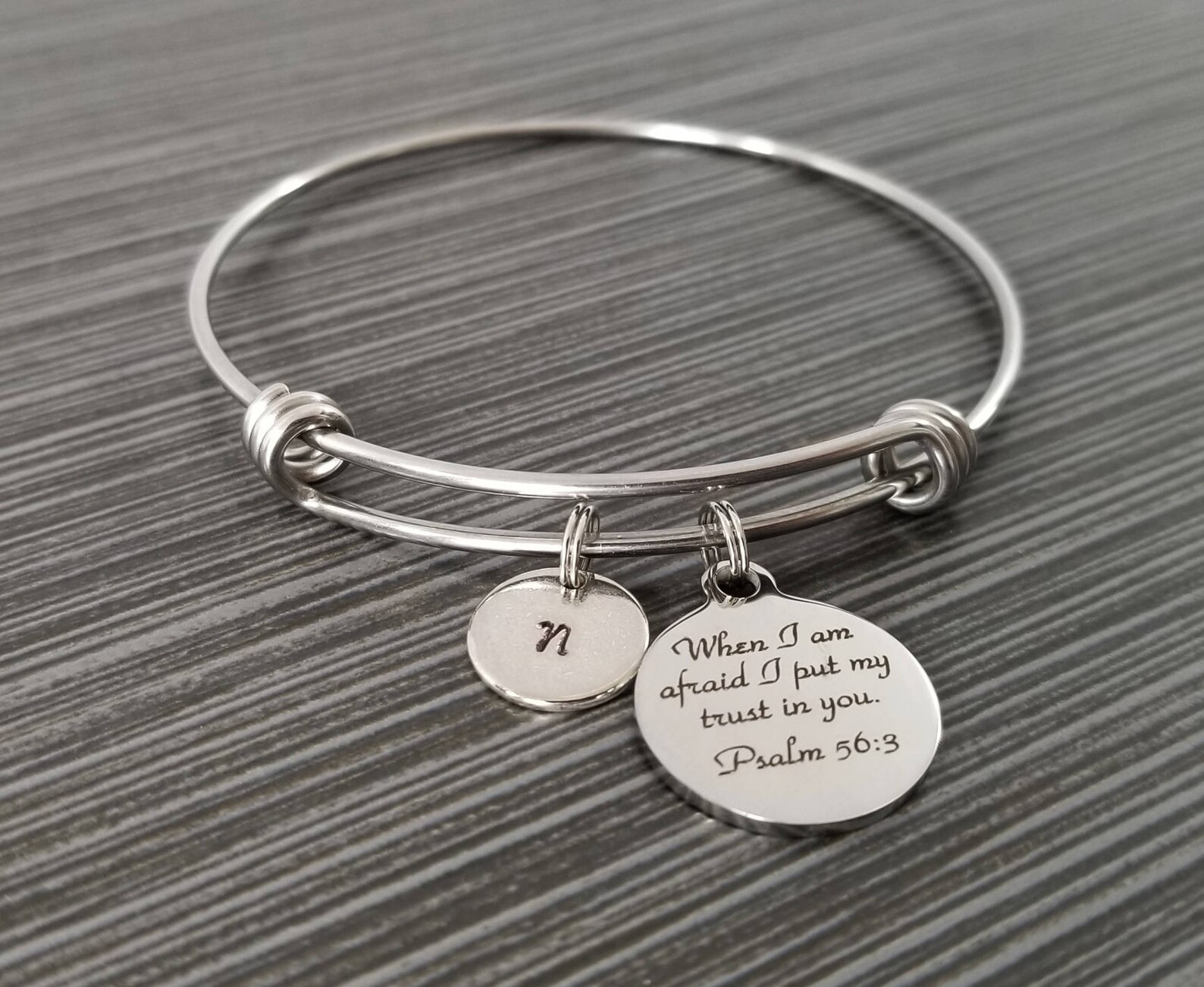 Trust in God Bracelet Christian Bangle Bible Verse Charm Bracelet ...
