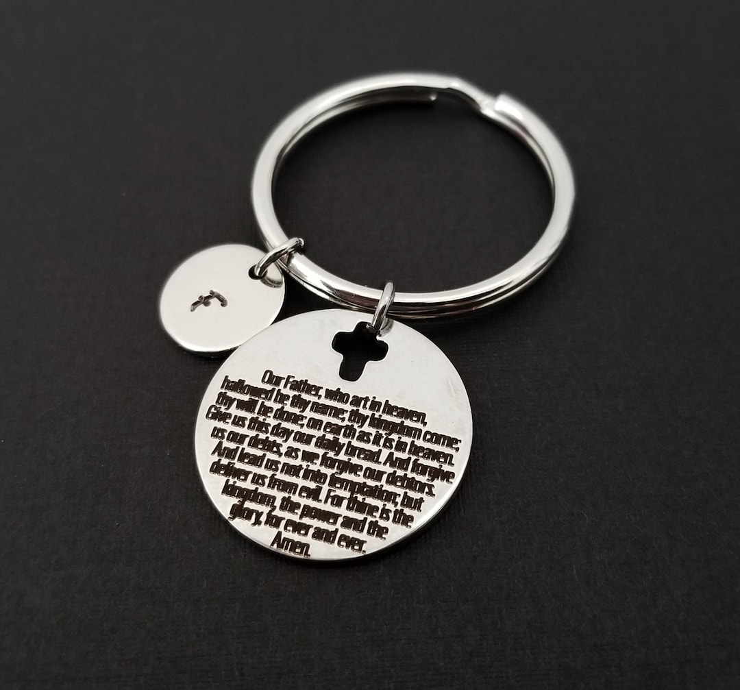 Lord's Prayer Keychain - Our Father Who Art in Heaven Keychain - Custom ...