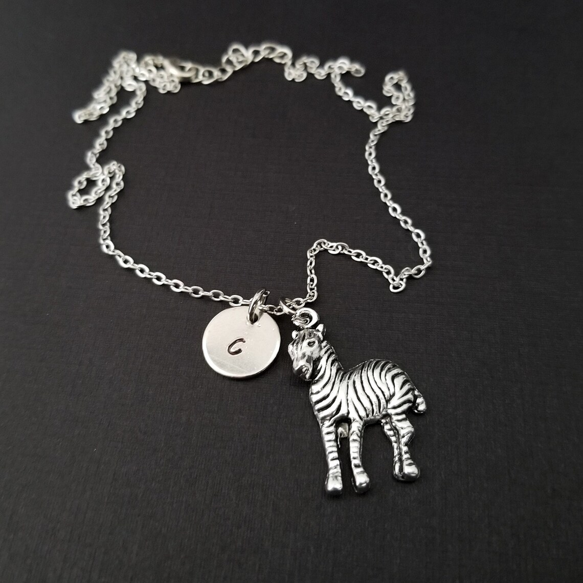 Silver Zebra Necklace Zebra Charm Necklace Personalized - Etsy
