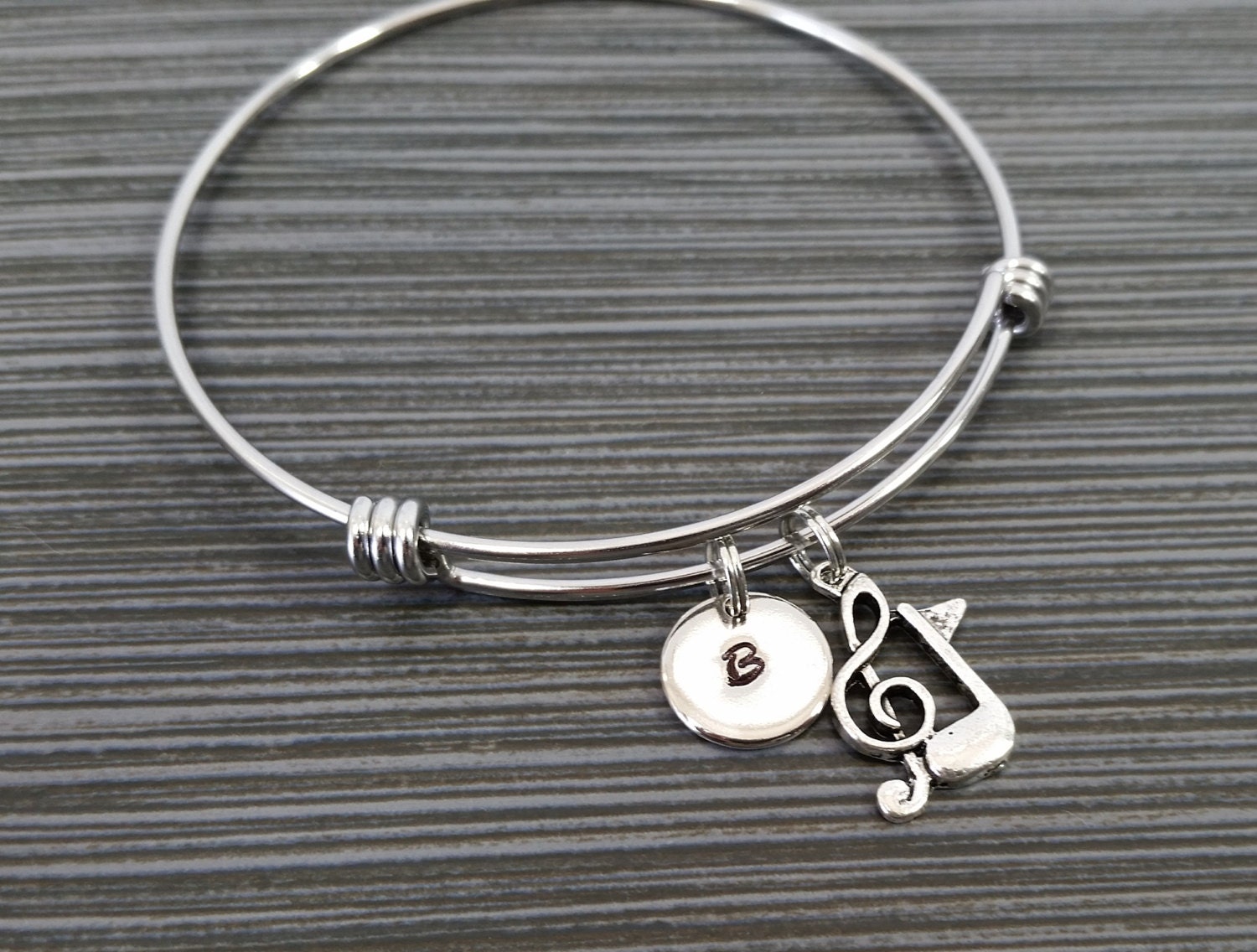 Silver Music Note Bracelet Treble Clef Bracelet - Etsy