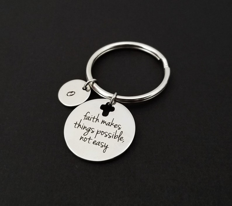 Faith Makes Things Possible Keychain Faith Keychain Custom - Etsy