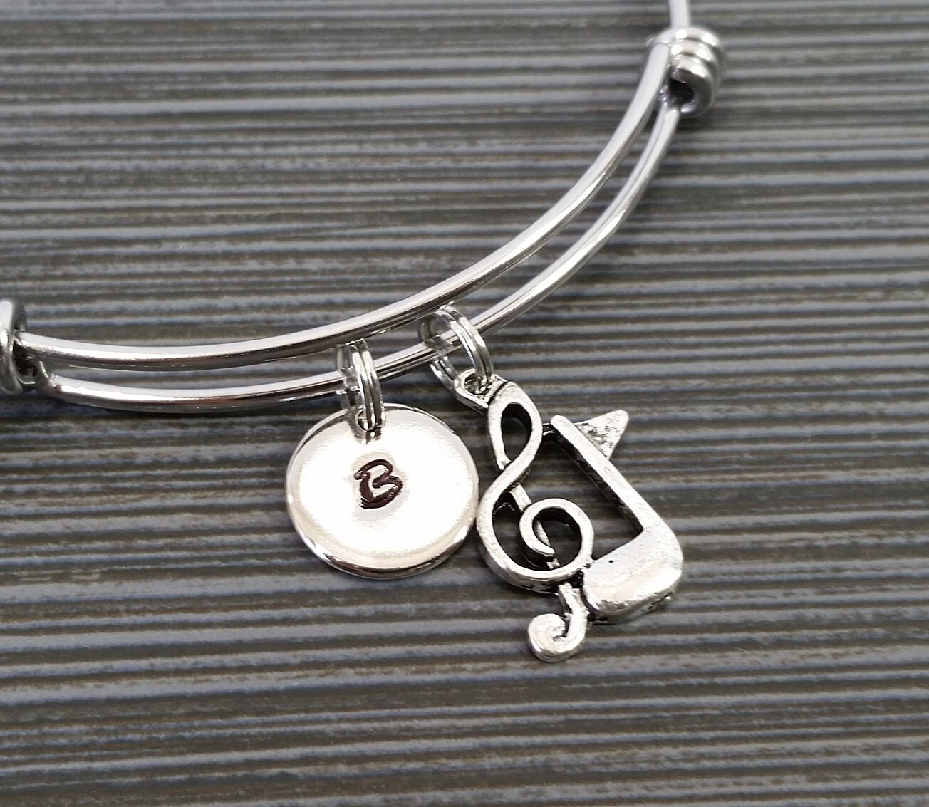 Silver Music Note Bracelet Treble Clef Bracelet - Etsy