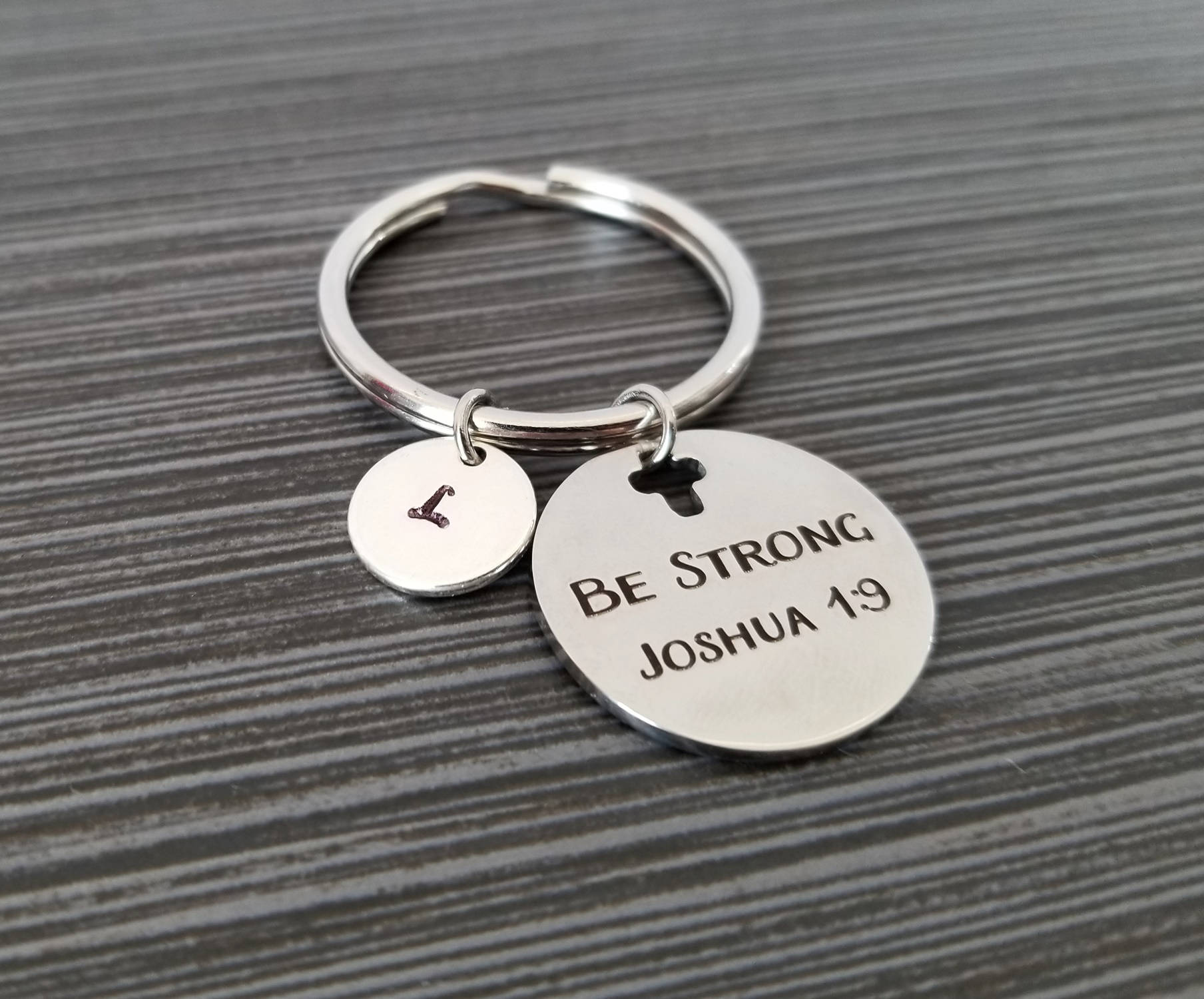 Joshua 1:9 Keychain Be Strong Keychain Custom Gift Bible | Etsy