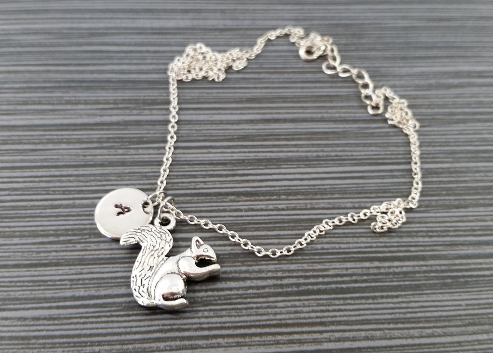 Silver Squirrel Necklace Squirrel Charm Pendant - Etsy