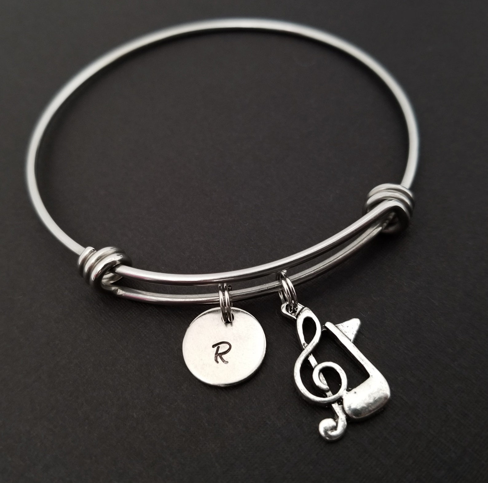 Silver Music Note Bracelet Treble Clef Bracelet - Etsy