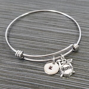Drum Set Bangle Bracelet - Drum Kit Bracelet - Personalized Drummer ...