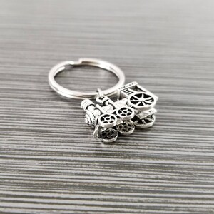 Train Keychain Custom Gift Silver Keychain 3D Train Key Chain Initial ...